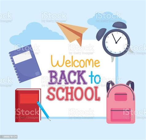 Welcome Back School Poster向量圖形及更多welcome Back Phrase圖片 Welcome Back