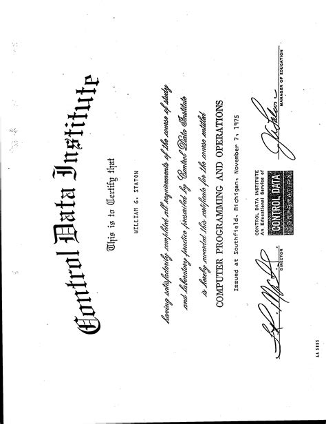 Control Data Diploma Pdf