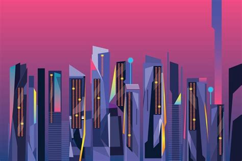 Premium Vector Abstract City Vector Landscape Illustration
