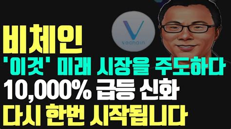 비체인의 이것 미래 시장을 주도하다 10000 급등 신화 다시 한번 시작됩니다 Youtube