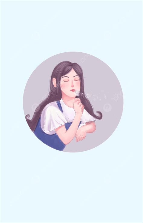 Original Png Image Original Illustration Girl Blowing Dandelion