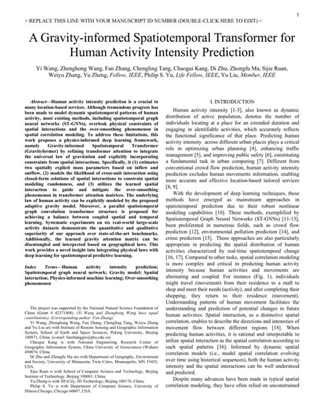 Pdf A Gravity Informed Spatiotemporal Transformer For Human Activity Intensity Prediction