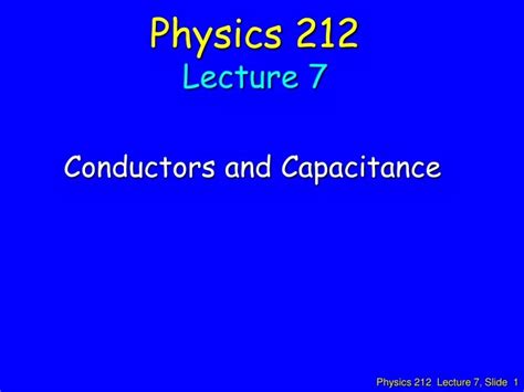 PPT Conductors Capacitance In Physics PowerPoint Presentation Free Download ID