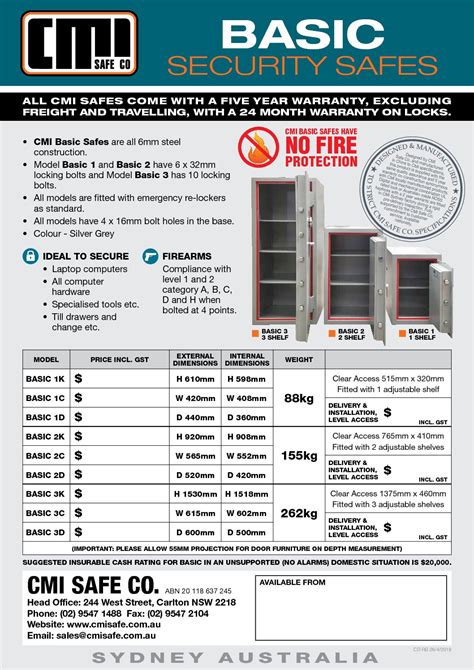 CMI Security Safe Basic D Precision Safes