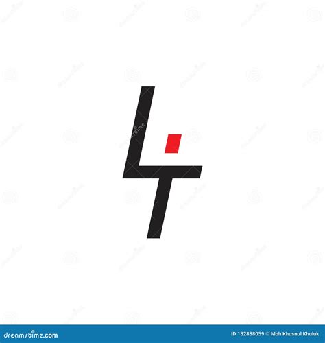 Letter Lti Logo Vector Red Black Color Stock Vector Illustration Of