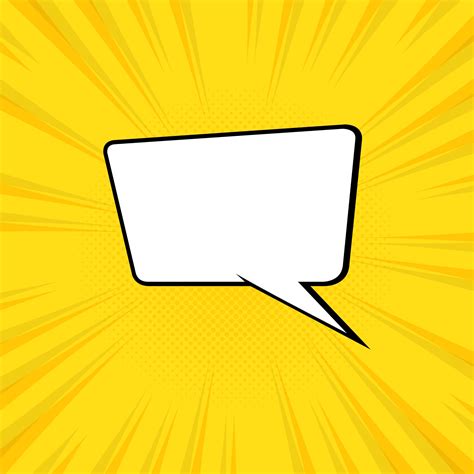 Vector Illustration Yellow Speech Bubble With Pop Art Style