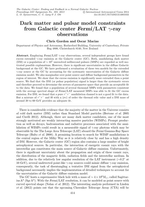 Pdf Dark Matter And Pulsar Model Constraints From Galactic Center Fermilat γ Ray Observations