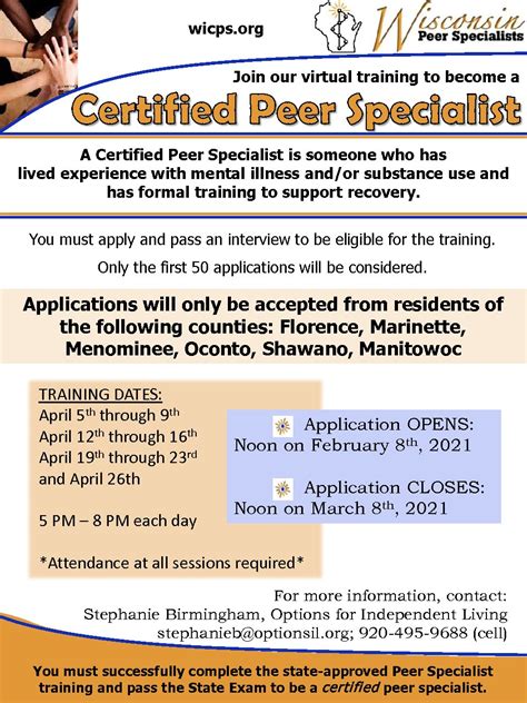 Virtual Peer Specialist Training — Lakeshore Cap