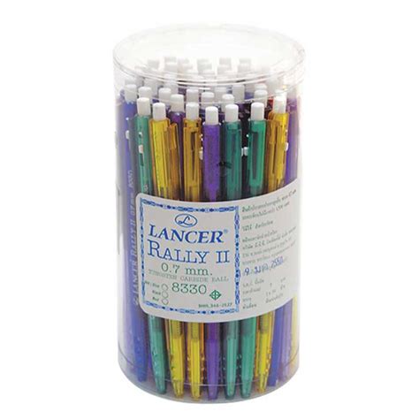 แลนเซอร์ ปากกากด Rally 0 7 มม หมึกสีน้ำเงิน แพ็ค 50 ด้าม Makro Pro