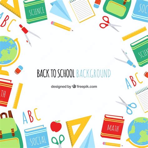 요소와 학교 배경으로 돌아 가기 무료 벡터