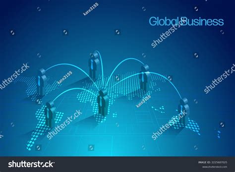 Global Business Network Connection Concept Businessmen Stock Vector