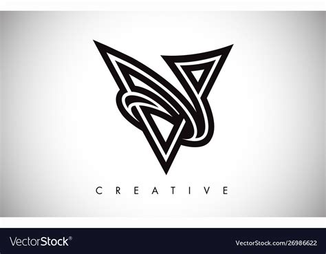 V Letter Modern Trendy Design Logo Icon Royalty Free Vector