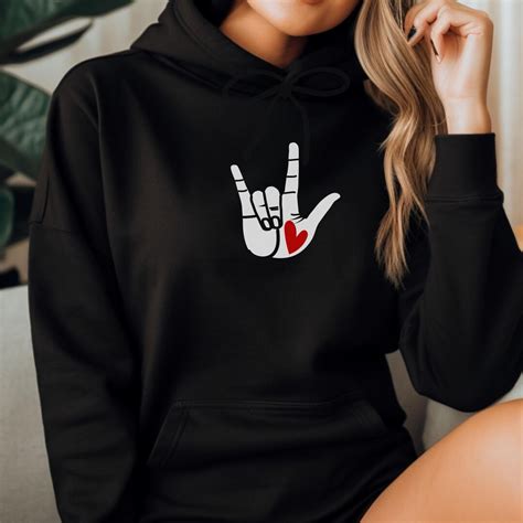 Asl I Love You Hoodie Sign Language T Deaf Awareness Apparel