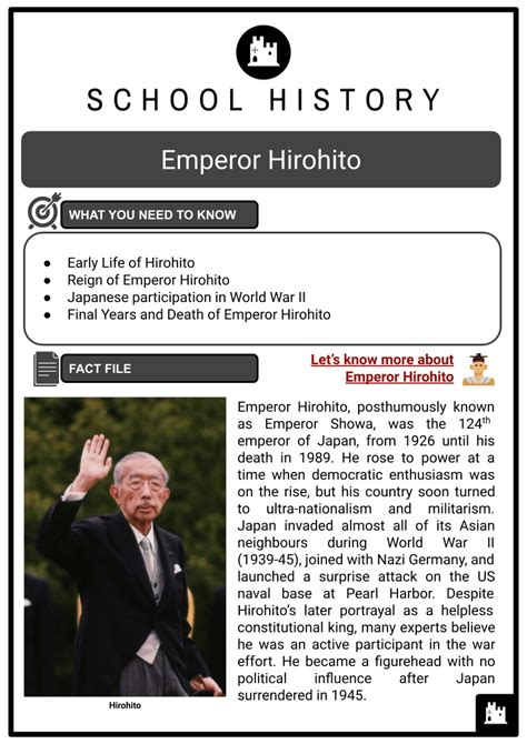 Emperor Hirohito Early Life Reign As The Emperor Of Japan