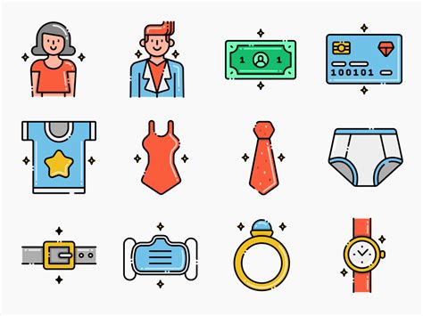 50 Fashion Ecommerce Icon Set Flat Icons