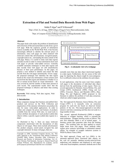 Pdf Extraction Of Flat And Nested Data Records From Web Pages