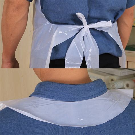 Idrop 10pcs Disposable Plastic Apron Apron Plastik Pakai Buang