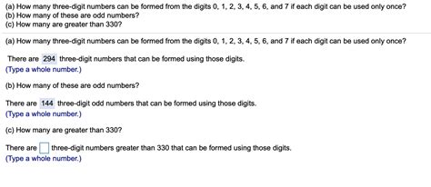 Solved A How Many Three Digit Numbers Can Be Formed From Chegg