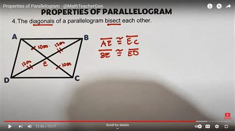 Properties Of Parallelogram Solving Parallelogram Pptx
