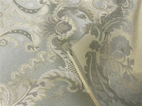 New Prince Lucas Designer Brocade Jacquard Fabric Antique Pale Green