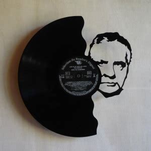 Disque Vinyle découpé Décoration Vintage horloge Sardou M