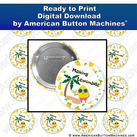 Making Lemonade Digital Download For Buttons American Button Machines