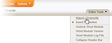 Importing Content Template Importing Content Template