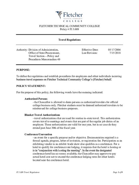 Fillable Online Fletcher Technical Community College Student Handbook