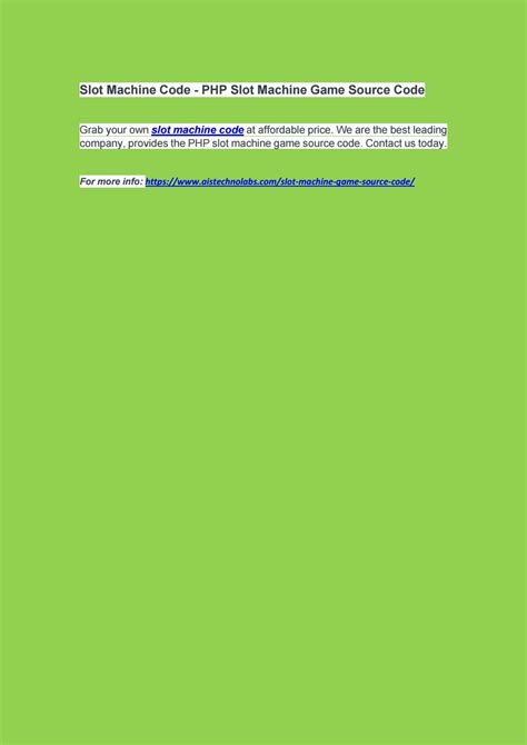 Slot Machine Code Php Slot Machine Game Source Code By Mjeackson Issuu