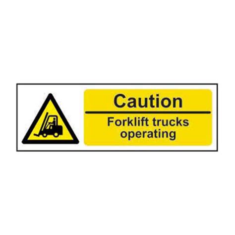 Centurion Caution Fork Lift Trucks Operating Sign Self Adhesive