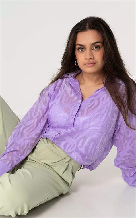 Blouse Met See Through Details Lila Guts Gusto