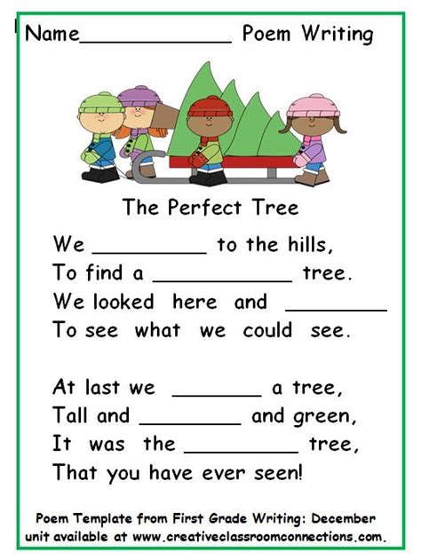 Free Tree Poem Template From Creativeclassroomconnections Com This Is Part Of The First