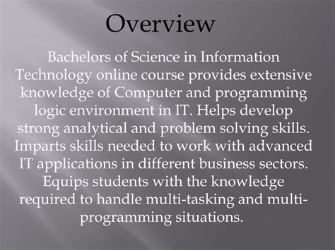 Ppt Bachelors Of Science In Information Technology Powerpoint Presentation Id12637006