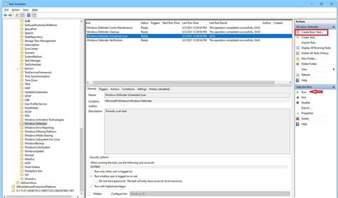 help my windows defender scan schedule task is missing from the task