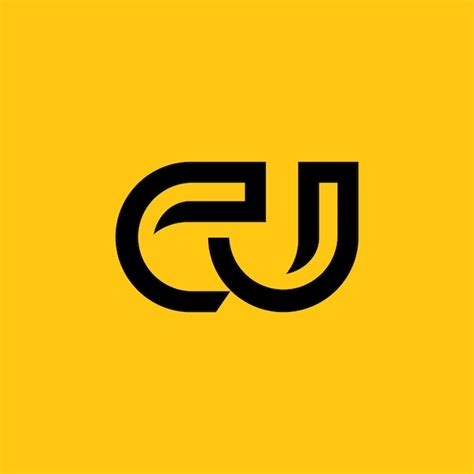 Premium Vector Letter Cu Icon Logo Flat Minimalist Colorful Black