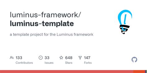 GitHub Luminus Framework Luminus Template A Template Project For The