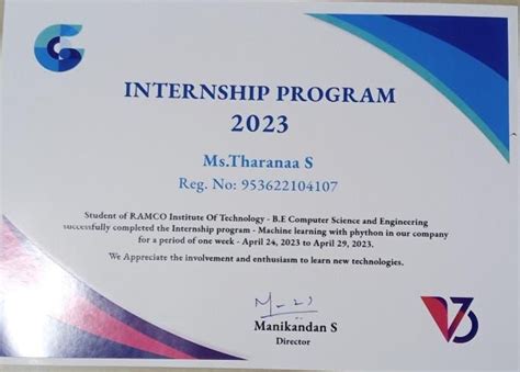 I Have Successfully Completed My Internship Program On Machine Learning