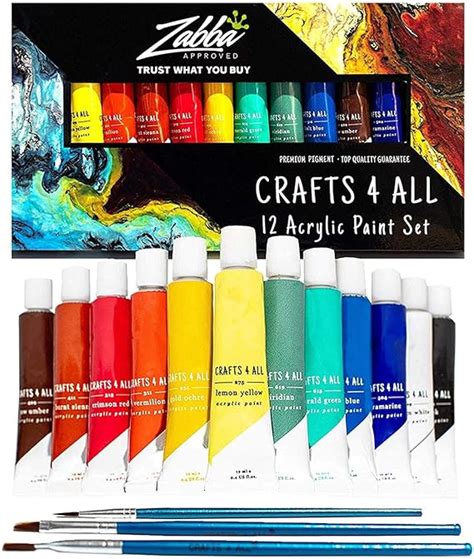 Crafts All Acrylic Paint Set For Paper Amazon In Electronics