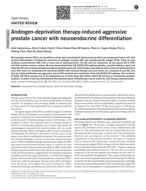 Pdf Androgen Deprivation Therapy Induced Aggressive Prostate Cancer