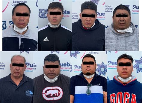 POLICÍA MUNICIPAL DE PUEBLA DETIENE A OCHO HOMBRES POR EL ROBO DE DOS