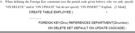 Solved When Defining The Foreign Key Constraint See The Chegg