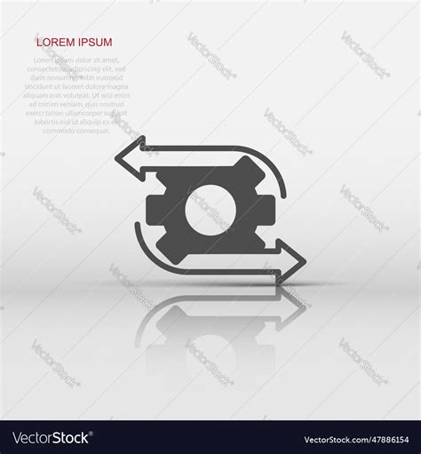 Workflow Icon In Flat Style Gear Effective Vector Image