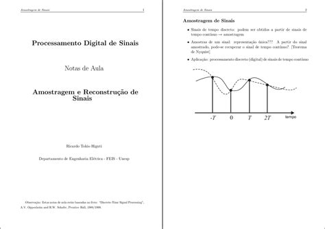 Processamento Digital De Sinais Notas De Aula Amostragem Notas De