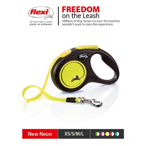Flexi New Neon สายจูงสุนัขสะท้อนแสงนีออนพับเก็บได้แบบใหม่เชือกจูงเชือก ...
