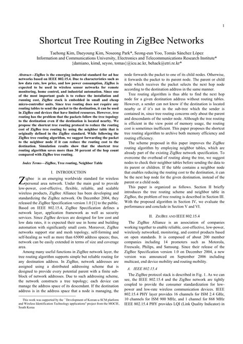 Pdf Shortcut Tree Routing In Zigbee Networks