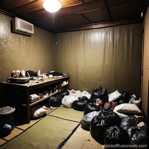 Traditional Japanese Room With Trash Stable Diffusion Online