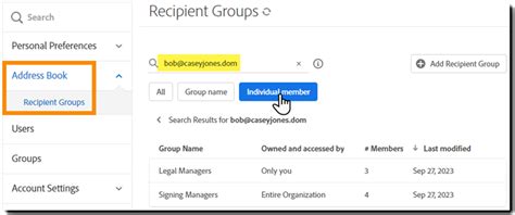 Reusable Recipient Groups