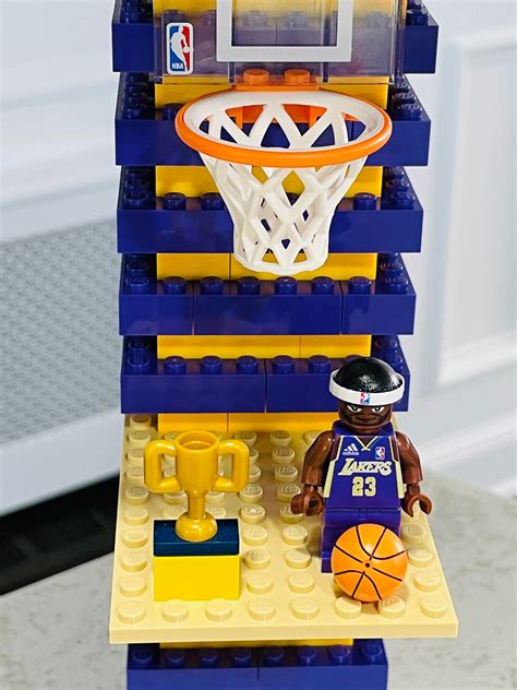 Nba Lebron James La Lakers Lamp Made With Lego Bricks