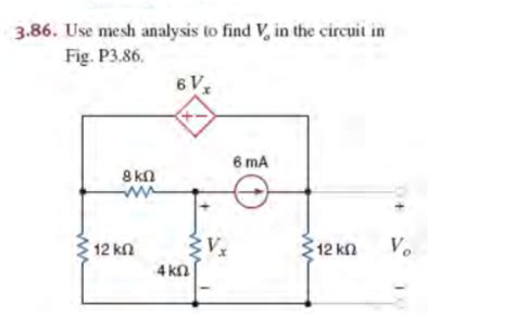 Solved 386 ﻿use Mesh Analysis To Find Vo ﻿in The
