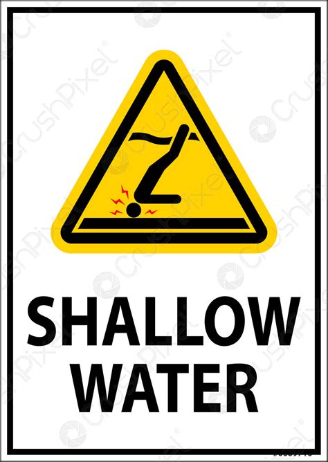 Water Safety Sign Warning Shallow Water Stock Vector 6689710